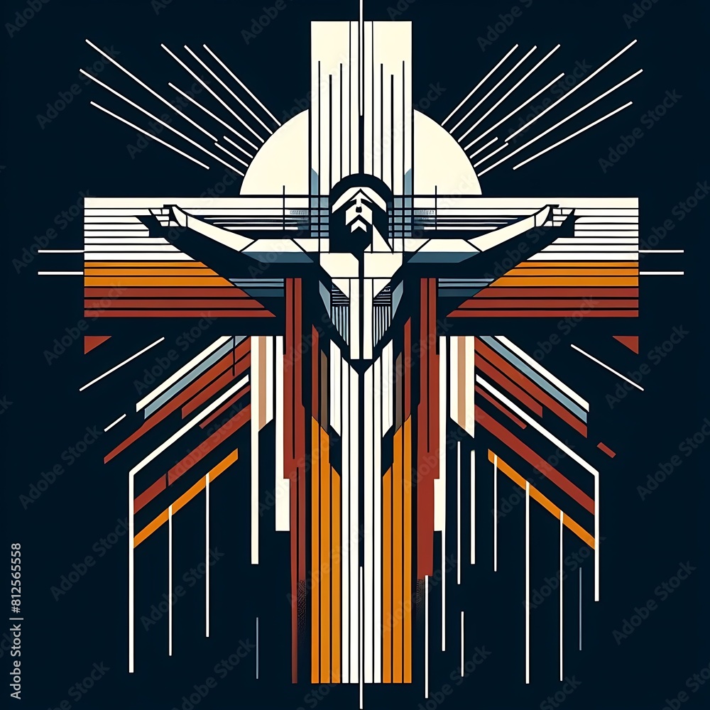 A graphic of a jesus christ on a cross image realistic photo lively ...
