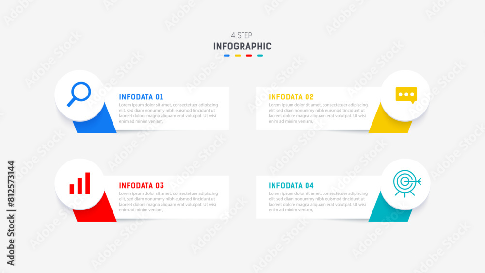 Four Step Infographic element design Vector template for presentation ...