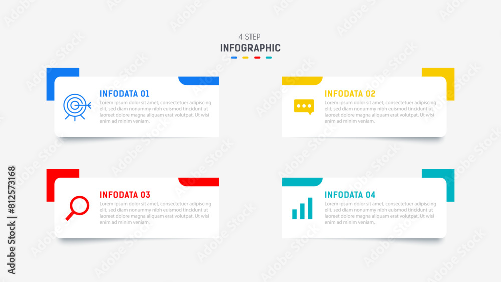 Four Step Infographic element design Vector template for presentation ...