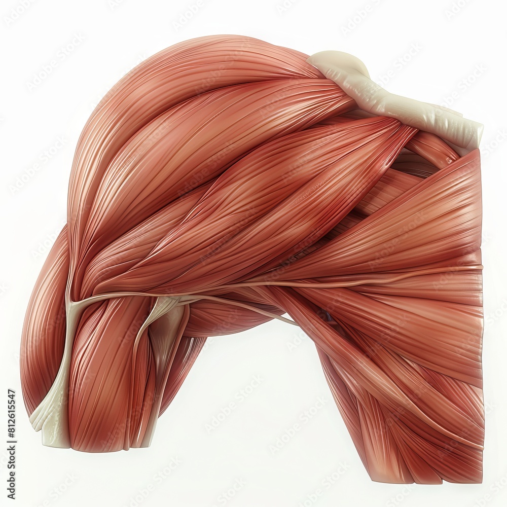 This is a detailed diagram of the shoulder muscles, showing the deltoid ...