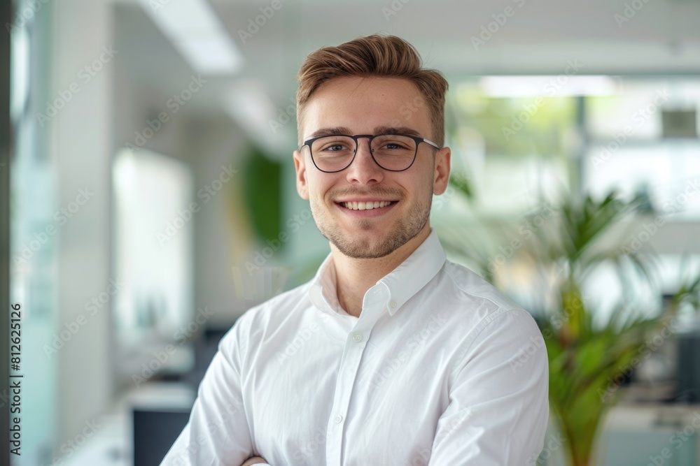 Male Photo. Smiling Caucasian Businessman Portraying Confidence and ...