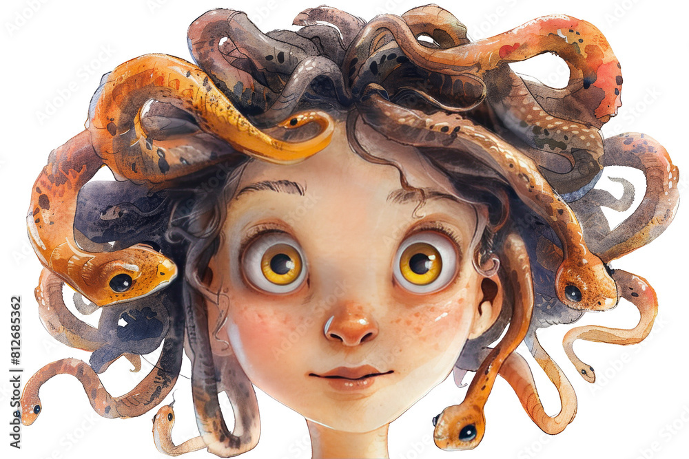 Little Medusa with snakes instead of hairs. PNG transparent background ...