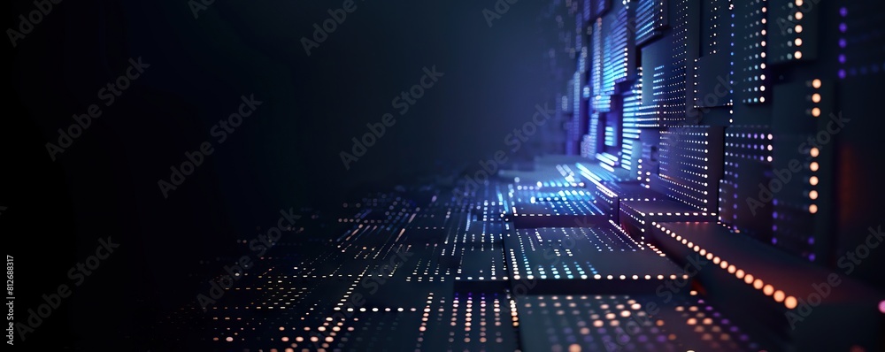 Digital background perfect for tech processes, neural networks, artificial intelligence, data ...
