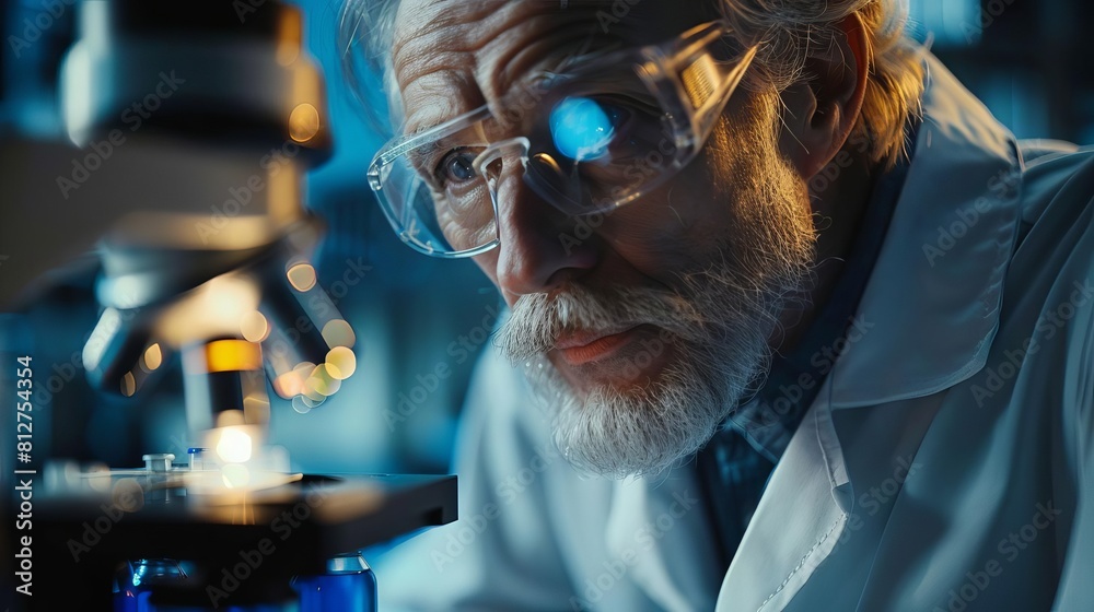 Exhibit a breakthrough moment in medical research, a scientist finding ...