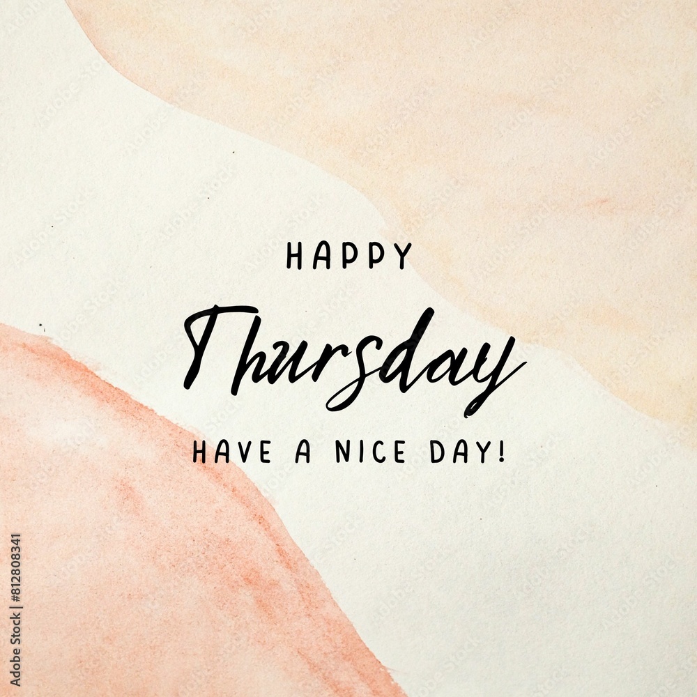 Minimal Happy Thursday Greeting Poster Stock Illustration | Adobe Stock