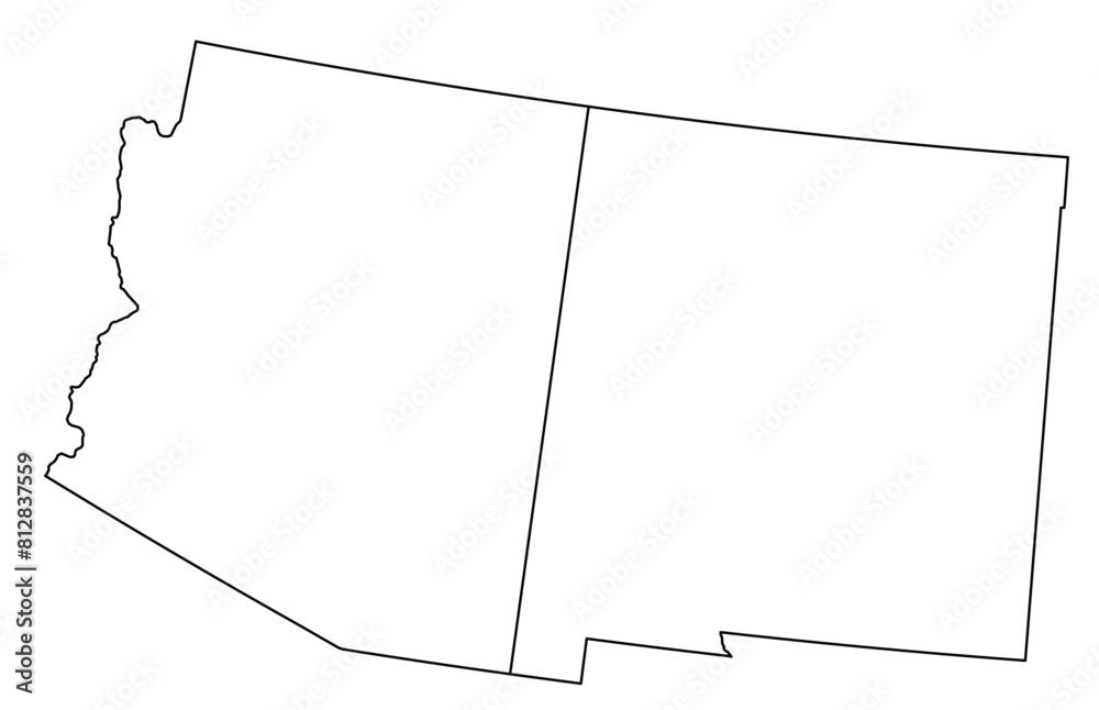 Map of the US states with districts. Map of the U.S. state of New ...