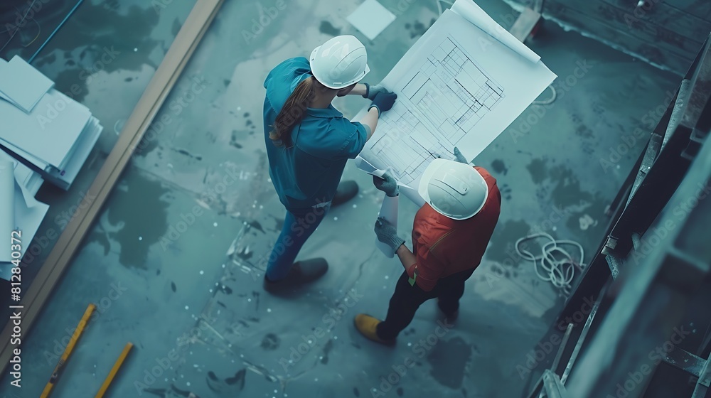 Team of young man and woman engineer and architects working meeting ...