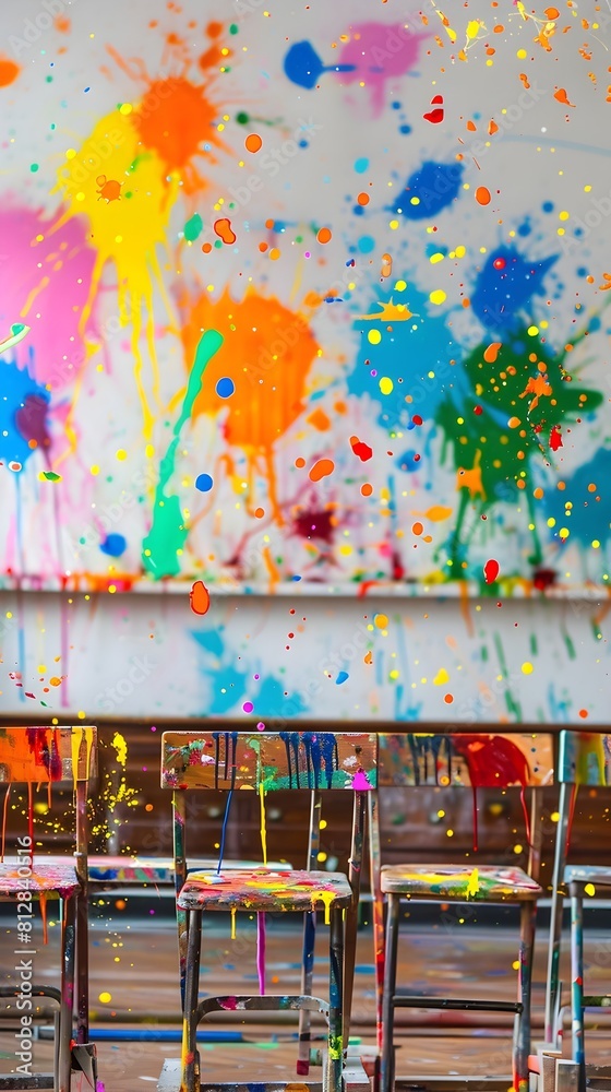 Vibrant Explosion of Color and Movement in a Dynamic Backdrop of ...