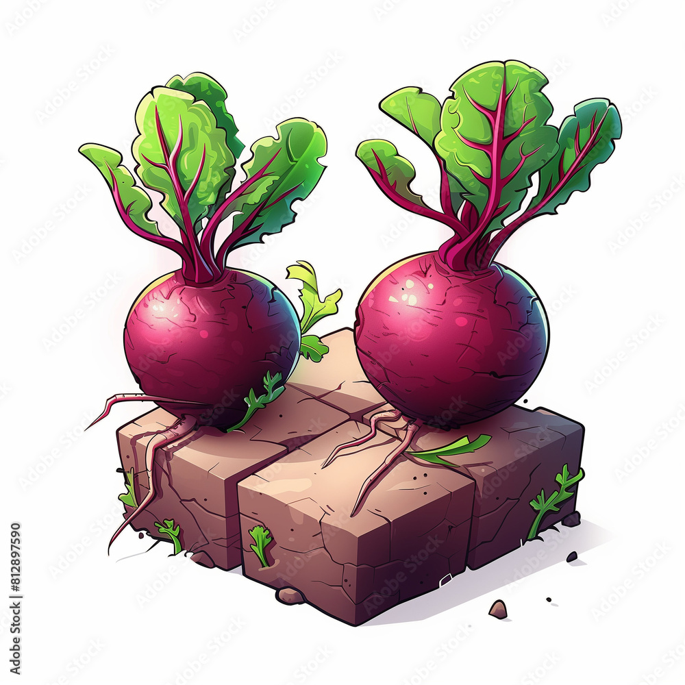 Vivid Beets: Richly Colored Vegetable Sprites for Game Gardens Stock ...