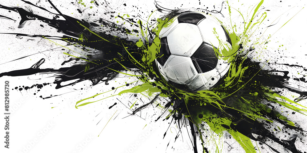 Dynamic Soccer Ball with Splatter Art Stock Illustration | Adobe Stock