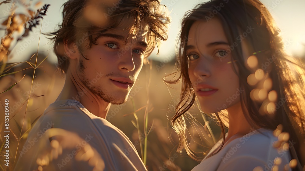 male model, Female model. both actors front facing, Hyper realistic, in ...