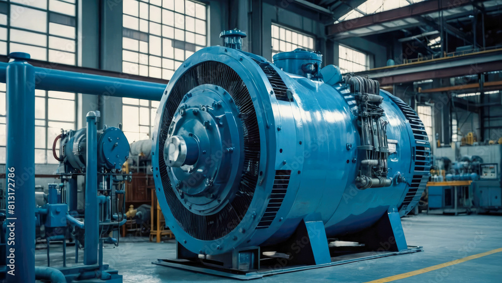 Industrial compressor for creating pressure in an oil refinery chemical ...