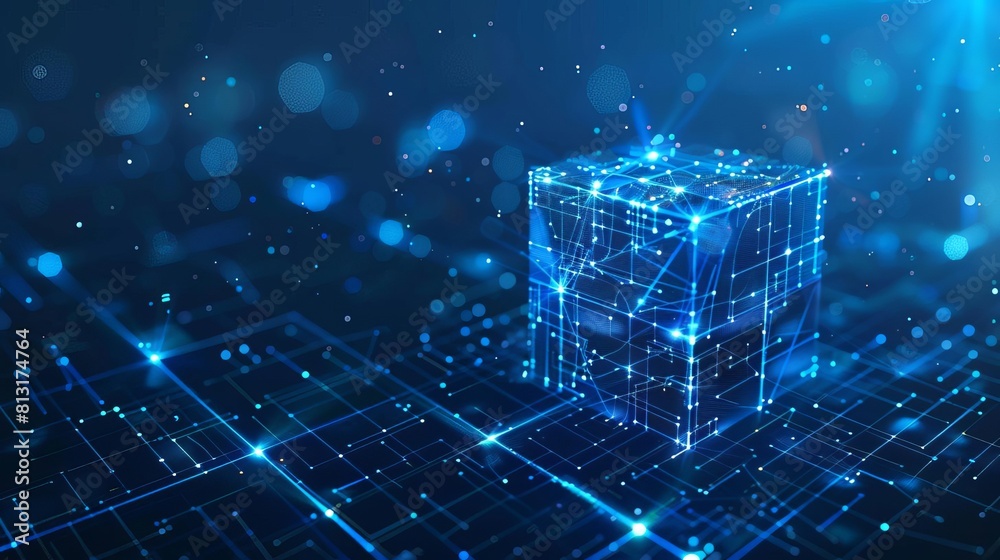 Application security strategies visualized in low poly, focusing on ...