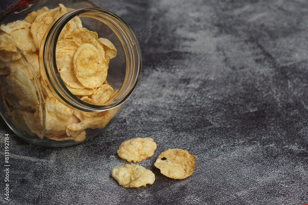 Emping, Indonesian traditional snack made from melinjo or belinjo seeds ...