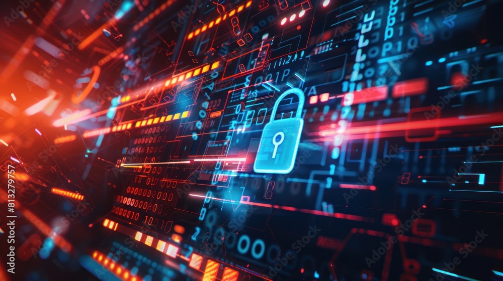 Cyber Security, , personal data concept. abstract technology background. data safety information ...