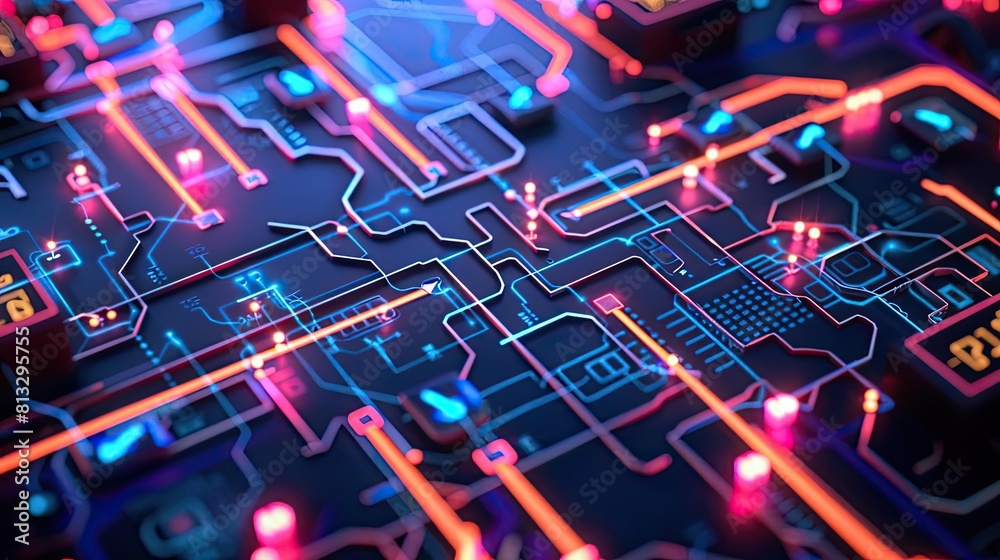 AI decision-making top view, visualizing decision trees and algorithms ...
