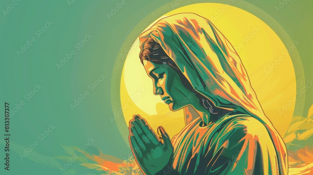 whit monday poster illustration commemorates the descent of the Holy ...