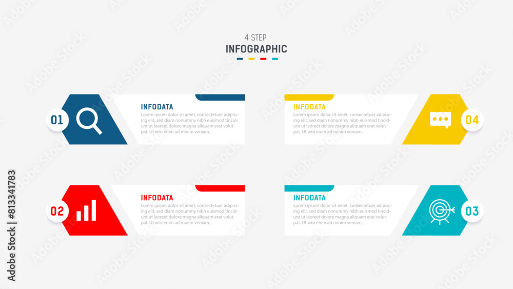 Four Step Infographic element design Vector template for presentation ...