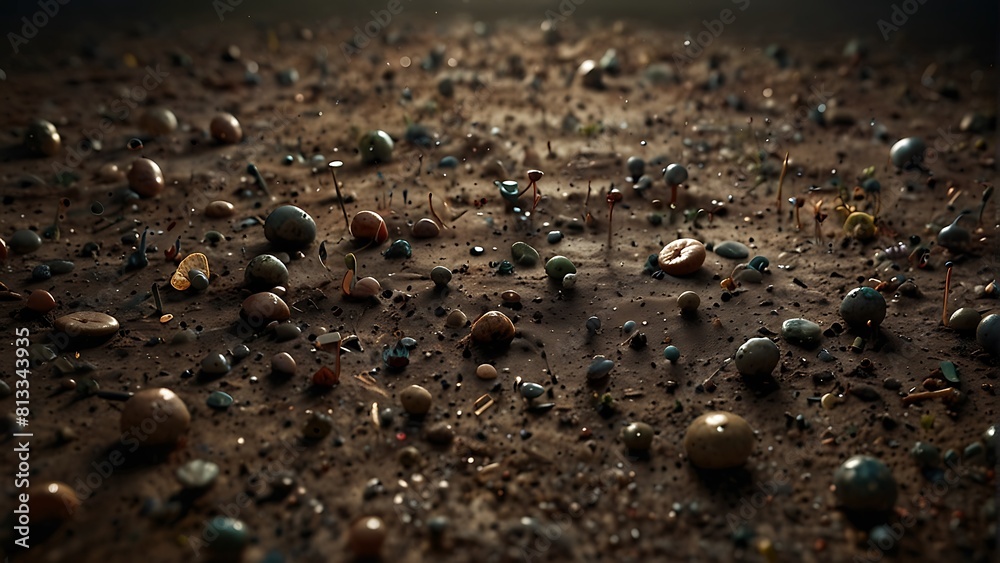 Germs, house dust mites, bacteria, microscope photos Stock Illustration ...