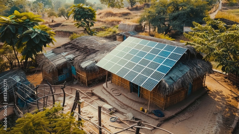 the installation of solar panels in a remote village in India ...