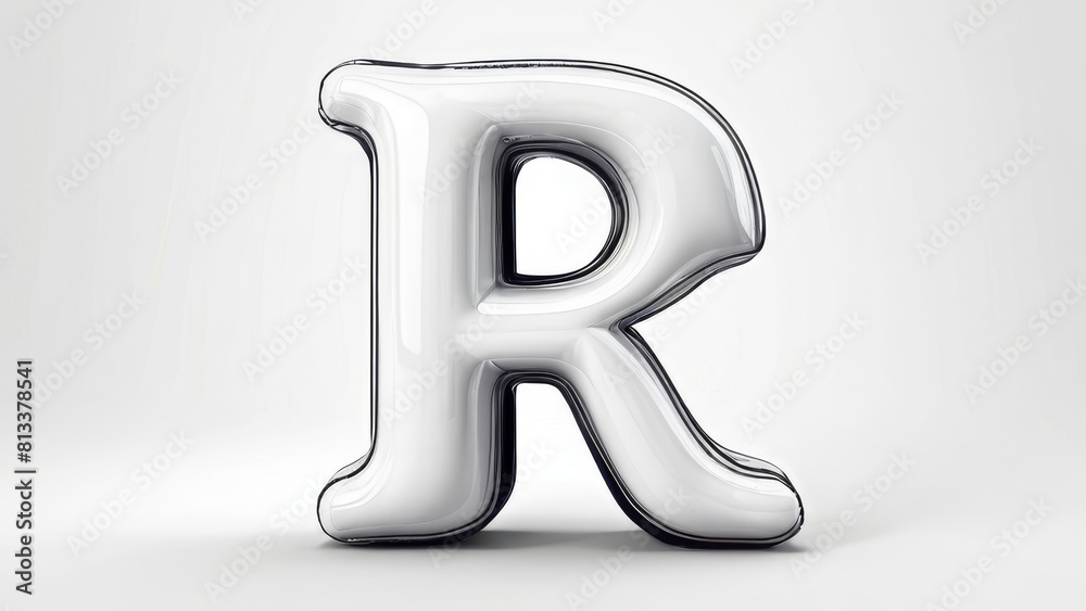 Font realistic 3d design. Complete alphabet r. single icon, Collection ...
