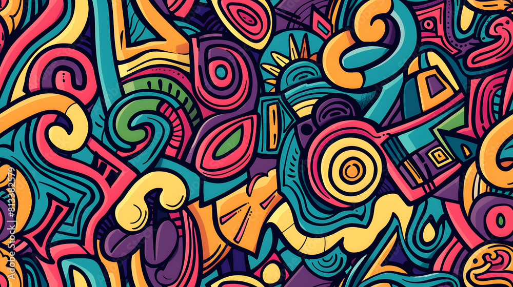 seamless pattern blends tribal art with modern abstract styles ...
