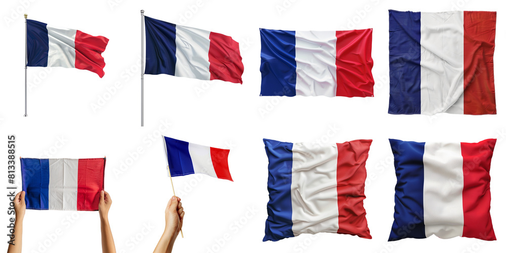France nation flag transparent isolated collection in 3d png for all ...