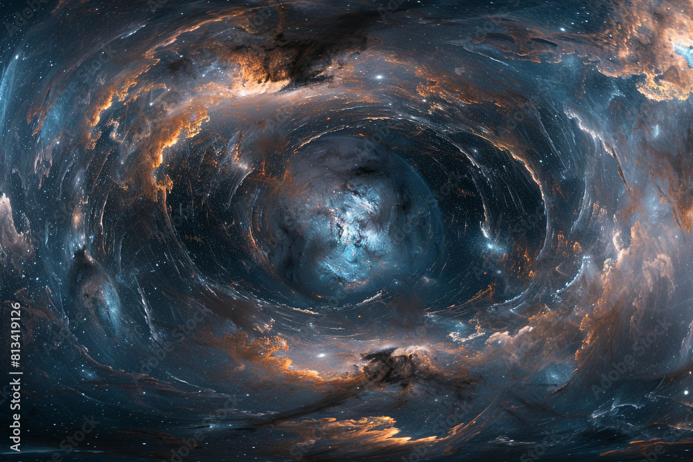 360 degree space nebula panorama, equirectangular projection ...