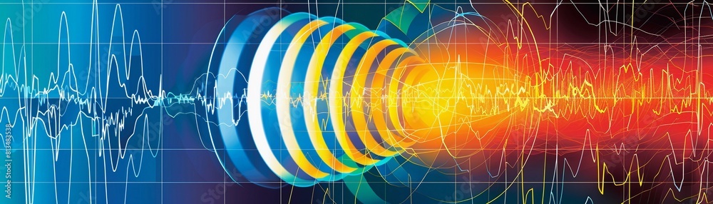 Seismic Waves, seismic waves and frequencies, representing the patterns ...