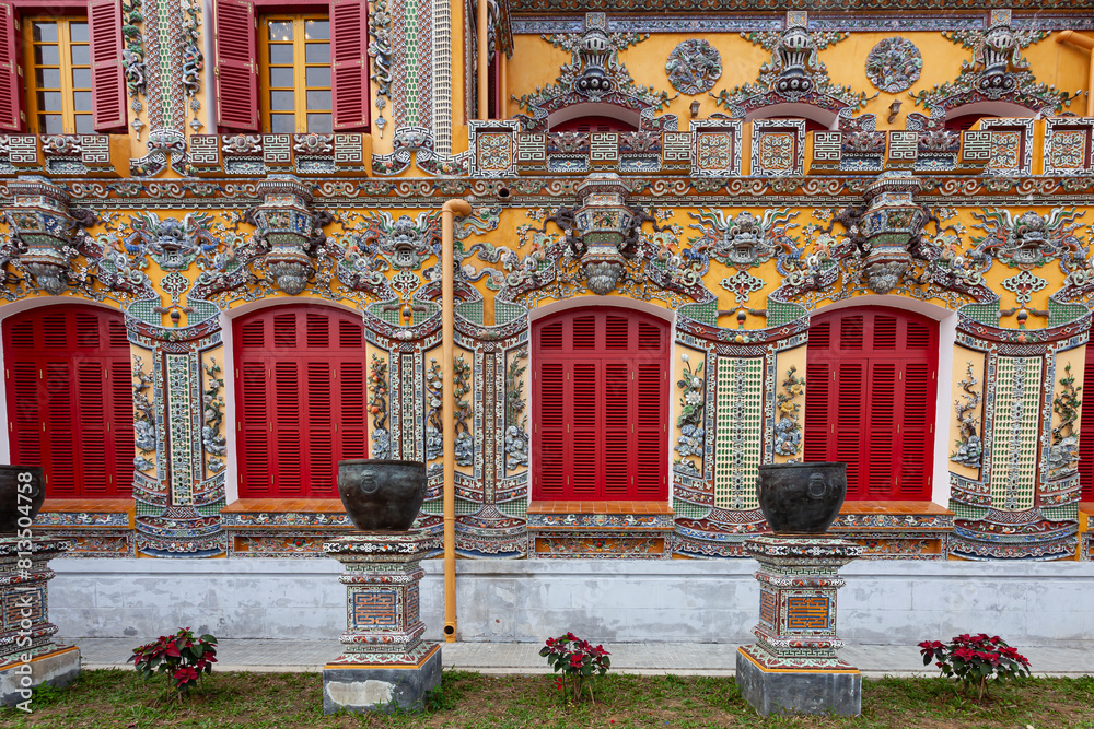 Detail from Kien Trung Palace, the old imperial palace, Hue Citadel ...
