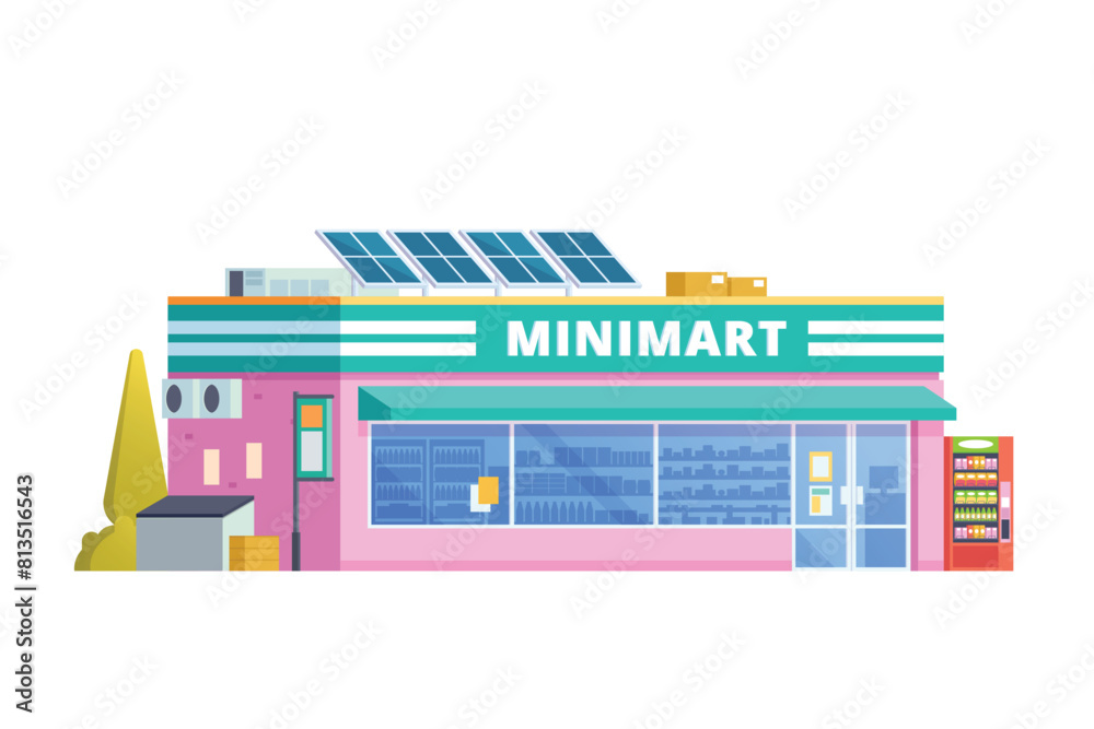 Vector illustration element of minimarket building, minimart and store ...