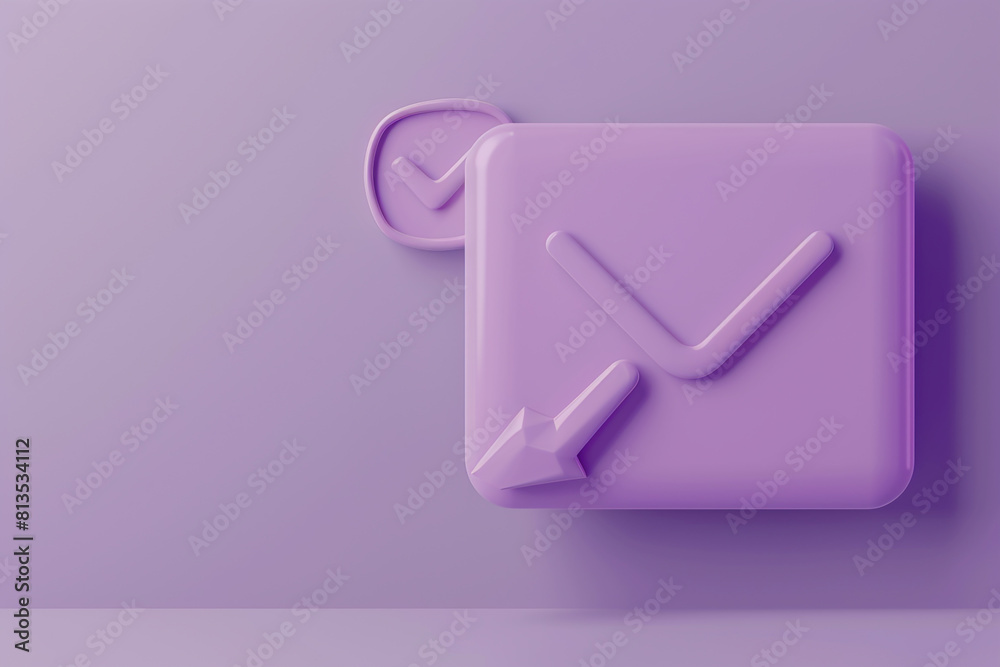 3d icons of a purple mail envelope with a new message marker Email ...