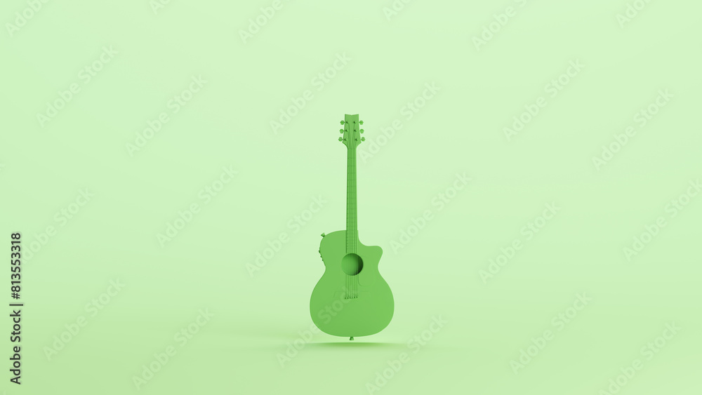 Green electric acoustic guitar musical instrument music vintage mint ...