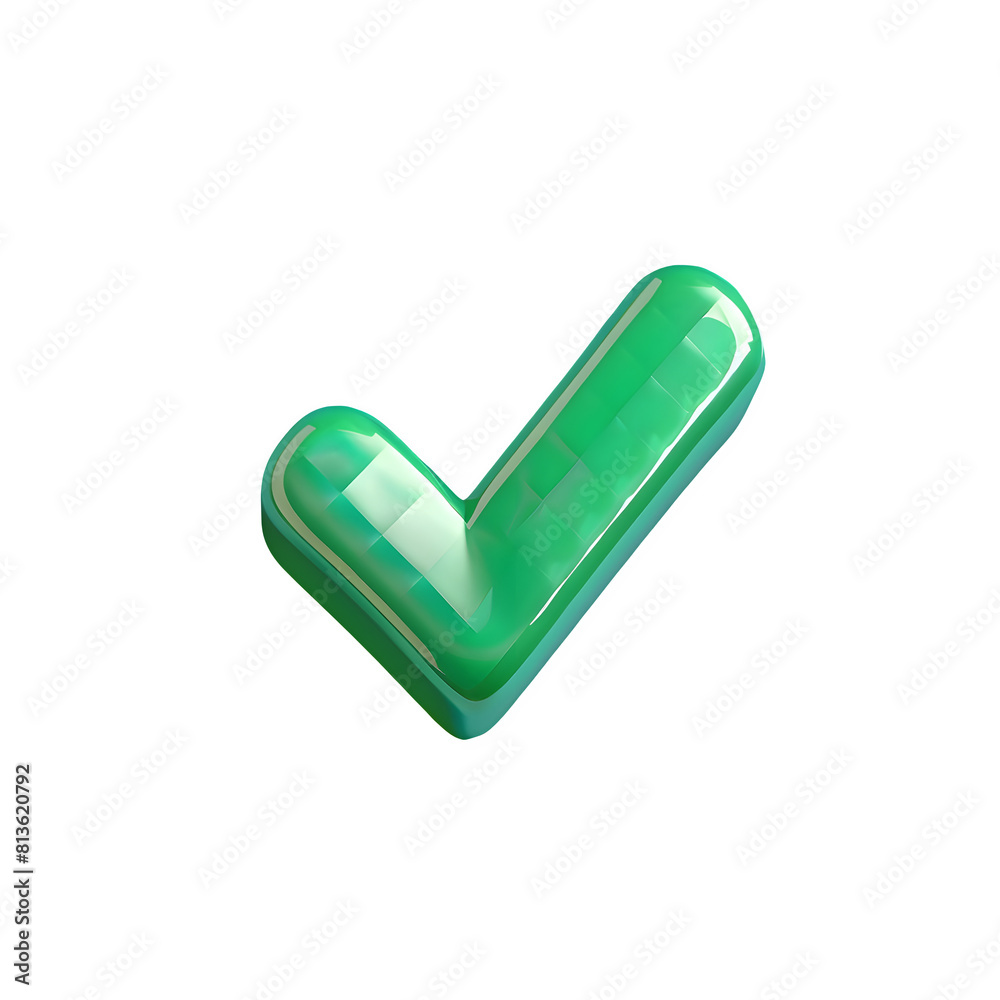 3d green check mark icon on transparent background vector illustration ...