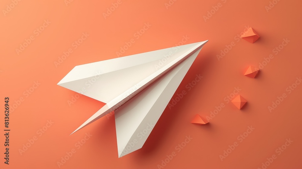 Paper airplane flat design top view playful concept theme animation ...