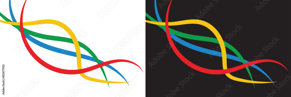 abstract colorful wave background with Olympics ring colors. sport ...