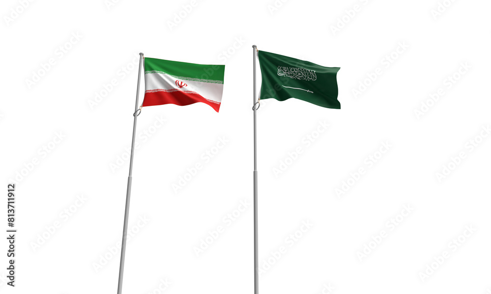 iran israel saudi arabia flag copy space white background country ...