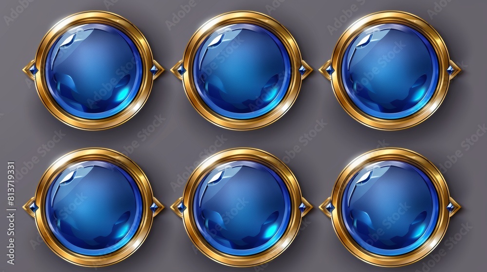 The game buttons are blue and the award badges have gold frames. Modern ...