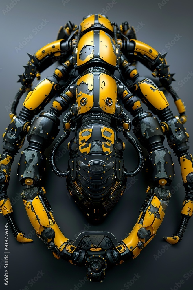 Alien robot beetle bug creature drone with multiple legs for exploring ...