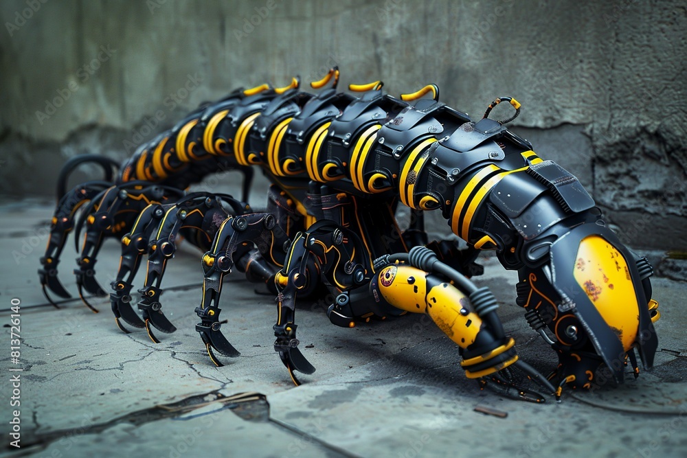 Alien robot beetle bug creature drone with multiple legs for exploring ...