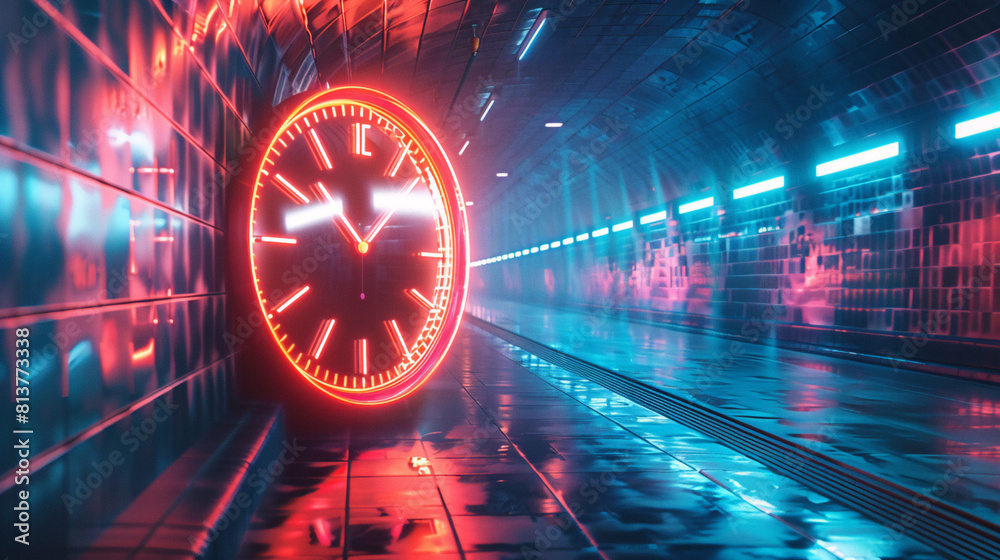 Time travel Technology Background with Clock concept and Time Machine ...