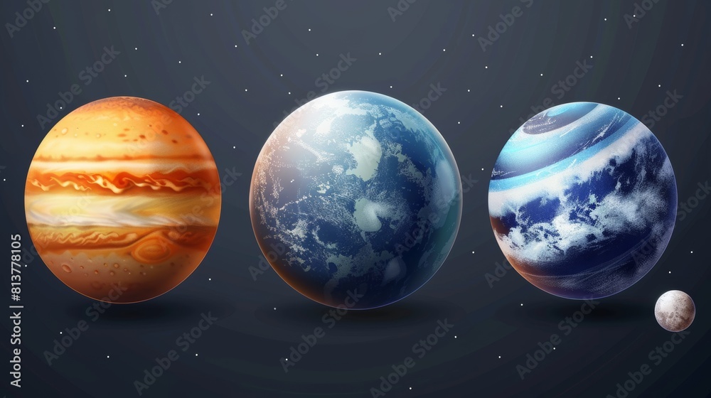 Detailed surface texture of planets and satellites in the solar system ...