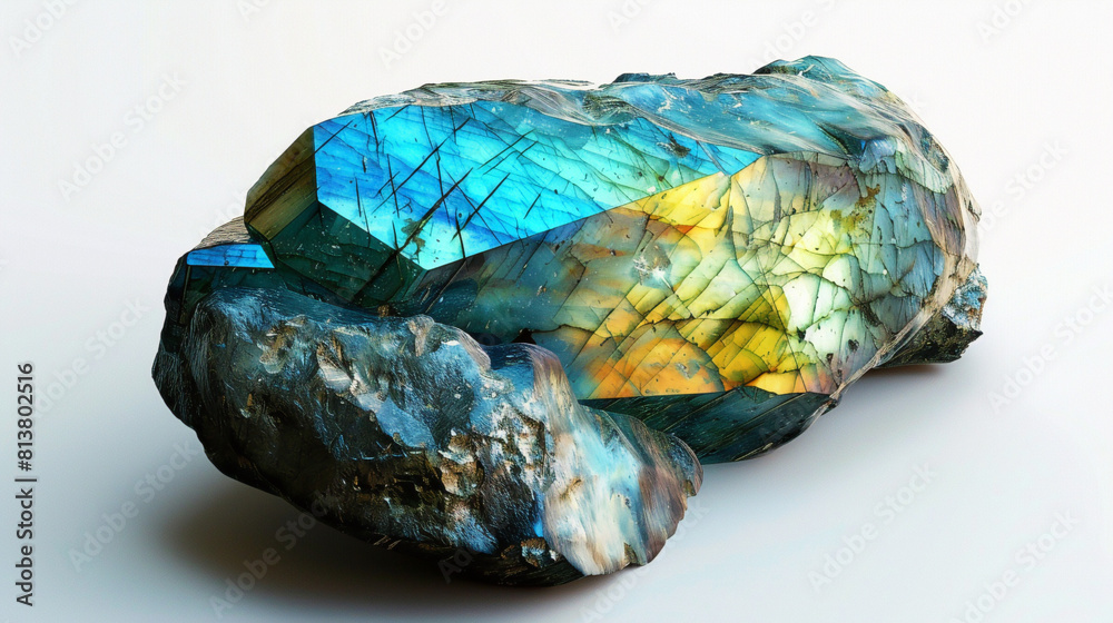 Illustration Stock Labradorite digital art in 3D, showcasing a vibrant ...