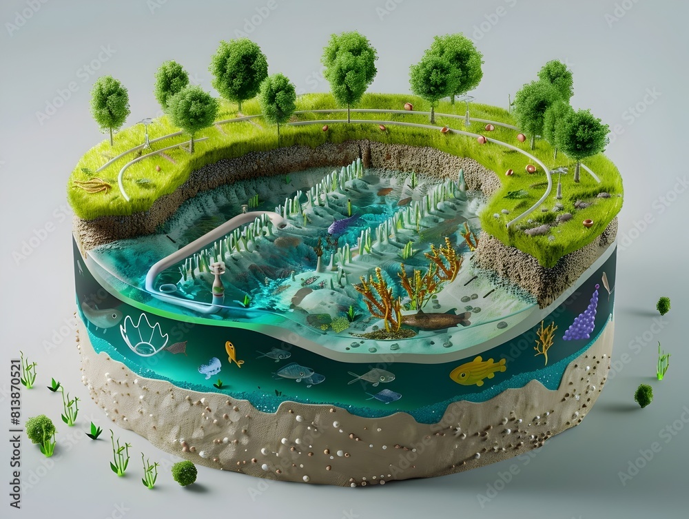 Nitrogen Cycle in the Natural Ecosystem A 3D Infographic Explaining ...