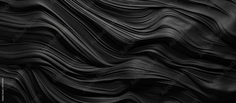 A wrinkled plastic surface on a black background serves as a high ...