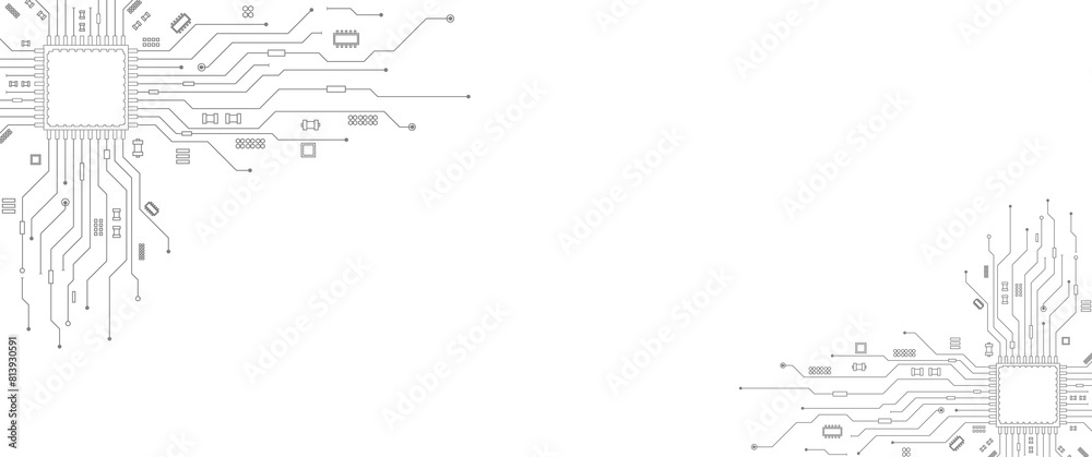 Abstract Technology Circuit Board Background Grey White Abstract Technology Background Digital