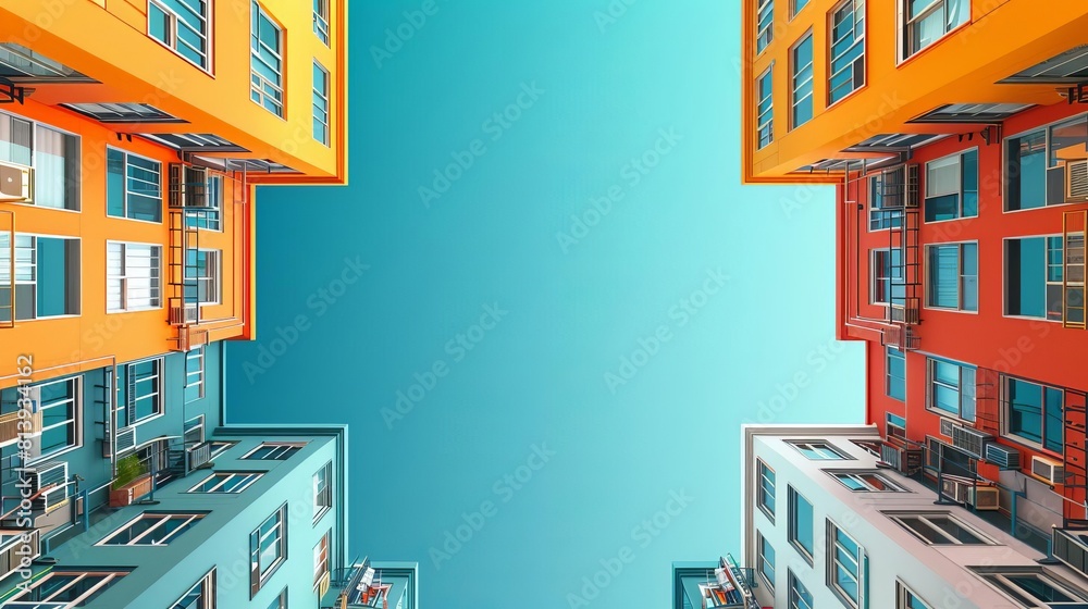 Building framework in flat design top view urban construction theme ...