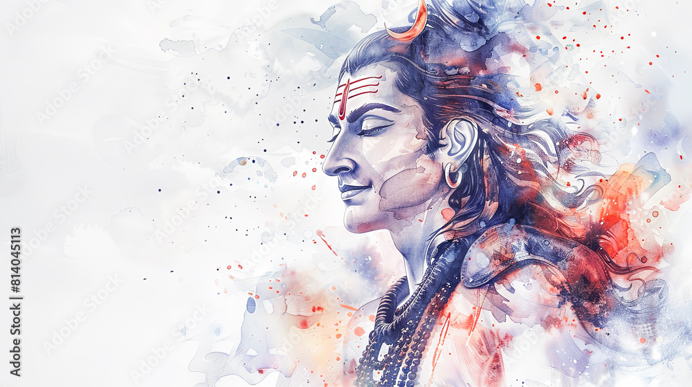 Beautiful digital painting of lord Shiva, the protector, with a kind ...