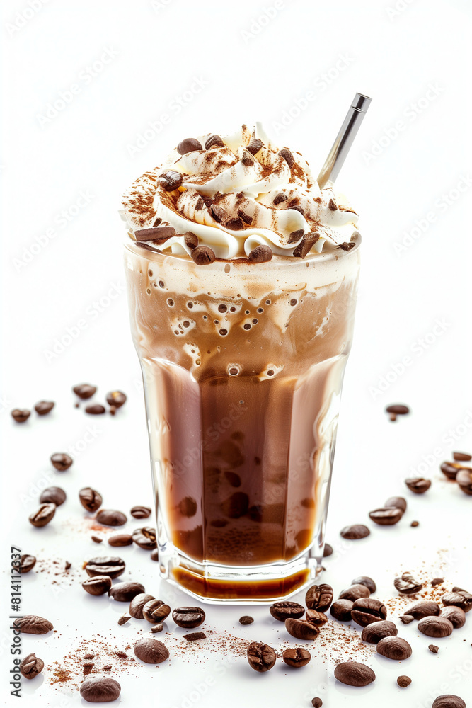 Greek frappe coffee isolated on white background Stock Photo | Adobe Stock