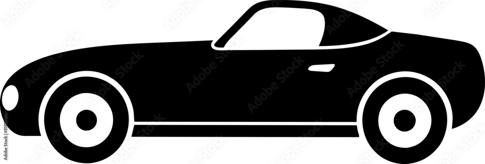 Roadster Cartoon Car Icon Black Silhouette, Sports Car, Supercar , Clip ...